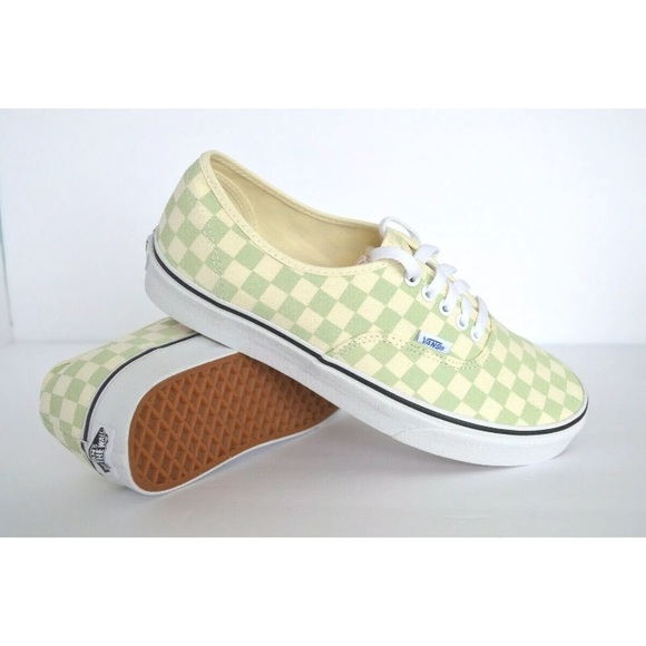 Vans | Shoes | Vans Authentic Checker Green Sneaker Shoes 85 | Poshmark